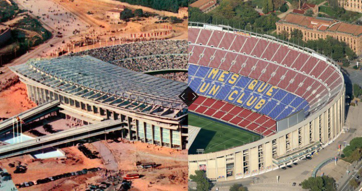 Retour en images sur l'histoire du Camp Nou et du Palau • OStadium.com